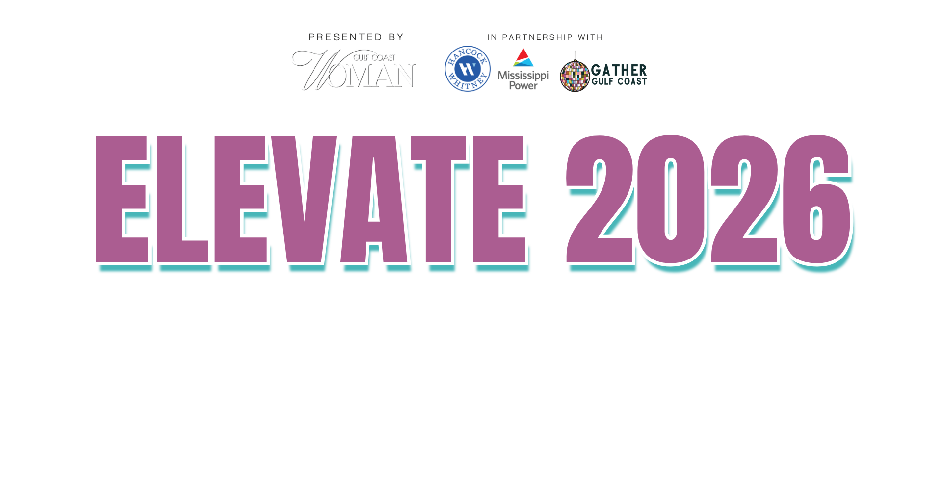 Elevate 2026_w logos_webpage header - Gulf Coast Woman Magazine